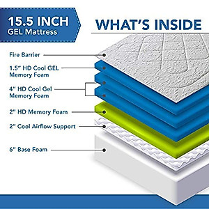 DynastyMattress NEW! Queen 15.5-Inch Grand AtlantisBreeze Memory Foam Mattress-Queen Size