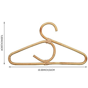 Yothfly 4Pcs Rattan Clothes Hanger Nordic Style Kids Garments Organizer Rack Children Hanger Kids Hangers for Clothes