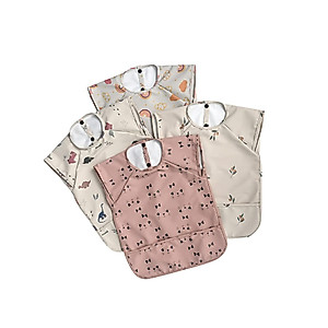 GZMM Waterproof Baby Bibs,Infant Toddler Extra Cover Feeding Bib With Food Catcher,Easy Clean & Washable