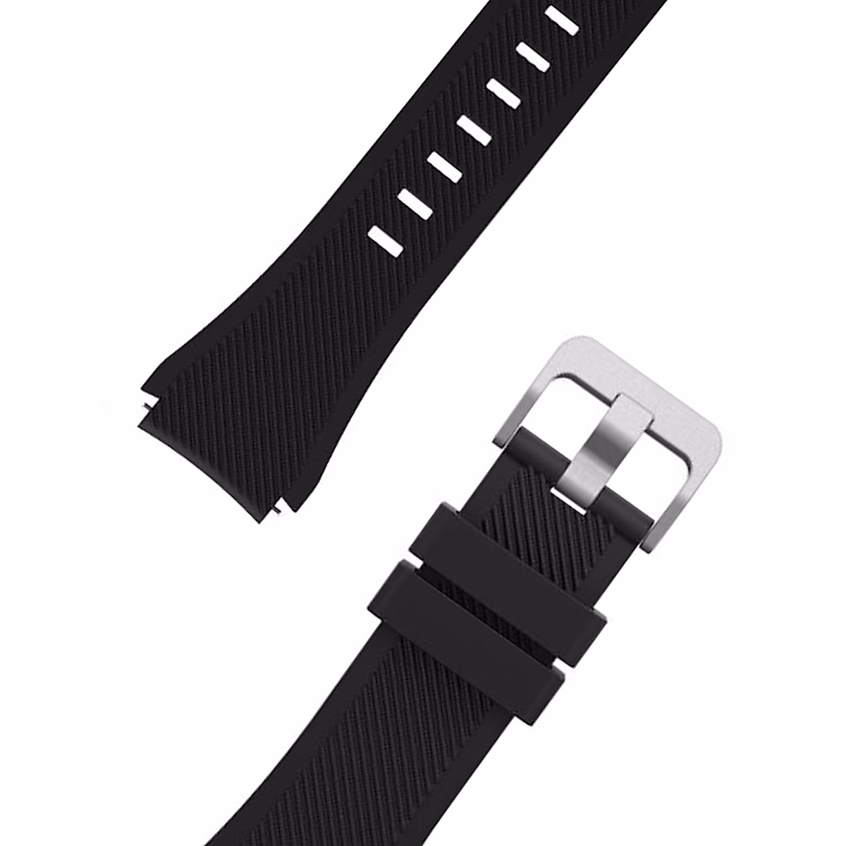 Classic Silicone Replacement Smart Watch Band 22mm, for Fossil Men Gen 5 Carlyle/Women Gen 5 Julianna/Fossil Q Explorist HR Gen 4 Gen 3 Wander Marshal Gen 2 Smartwatch Band Strap 22mm - Black