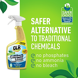 CLR Brilliant Bath Foaming Bathroom Cleaner Spray - For Use On Toilet, Bath, Shower, Sink, Glass, Stainless Steel - Fresh Scent, 26 Ounce Bottle (Pack Of 2)