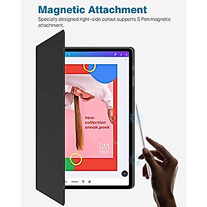 TiMOVO Case for Galaxy Tab S8 11 inch 2022 (SM-X700/SM-X706)/S7 2020 (SM-T870/T875) with S-Pen Holder, Slim Lightweight Magnetic Case with Auto Sleep/Wake Fit Galaxy Tab S8 Tablet, Black