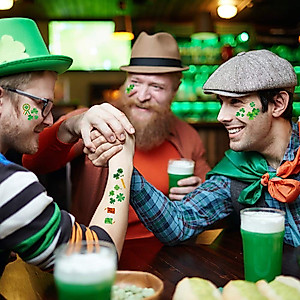 DARKLATER Shamrock Tattoos, St Patricks Day Face Tattoos, Saint Patricks Day Temporary Tattoos Stickers, Clover Tattoos