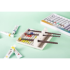 HuSiuSiu BEST Paint brush holder for large paint brush rest with 5 slots suitable for watercolor,oil,acrylic painting party