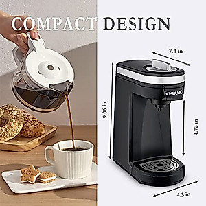 CHULUX Single Serve Coffee Maker Brewer for Single Cup Capsule with 12 Ounce Reservoir,Black