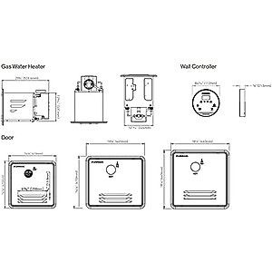 Furrion® RV Tankless Gas 60,000 BTU Water Heater - 16.14" x 16.14" White Door - 2.4 GPM – Vortex Technology steadies temperatures – Propane Gas-Powered Technology, Electric Ignition – 2021128847