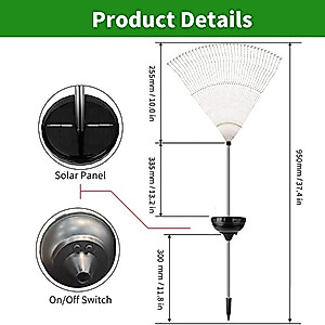 KPL Solar Outdoor Lights, Solar Firework Lights LED Sparkler Lights with 2 Modes Waterproof Solar Starburst String Lights Decorative for Yard Garden Patio Christmas Parties Wedding Decor