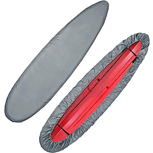 Kohree Kayak Cover 10FT, 420D Kayak Covers for Outdoor Storage Waterproof, Heavy Duty Paddle Board Covers UV Protection SUP Canoe Storage Dust Cover Kayak Accessory for Indoor/Outdoor,10.17-11.4ft