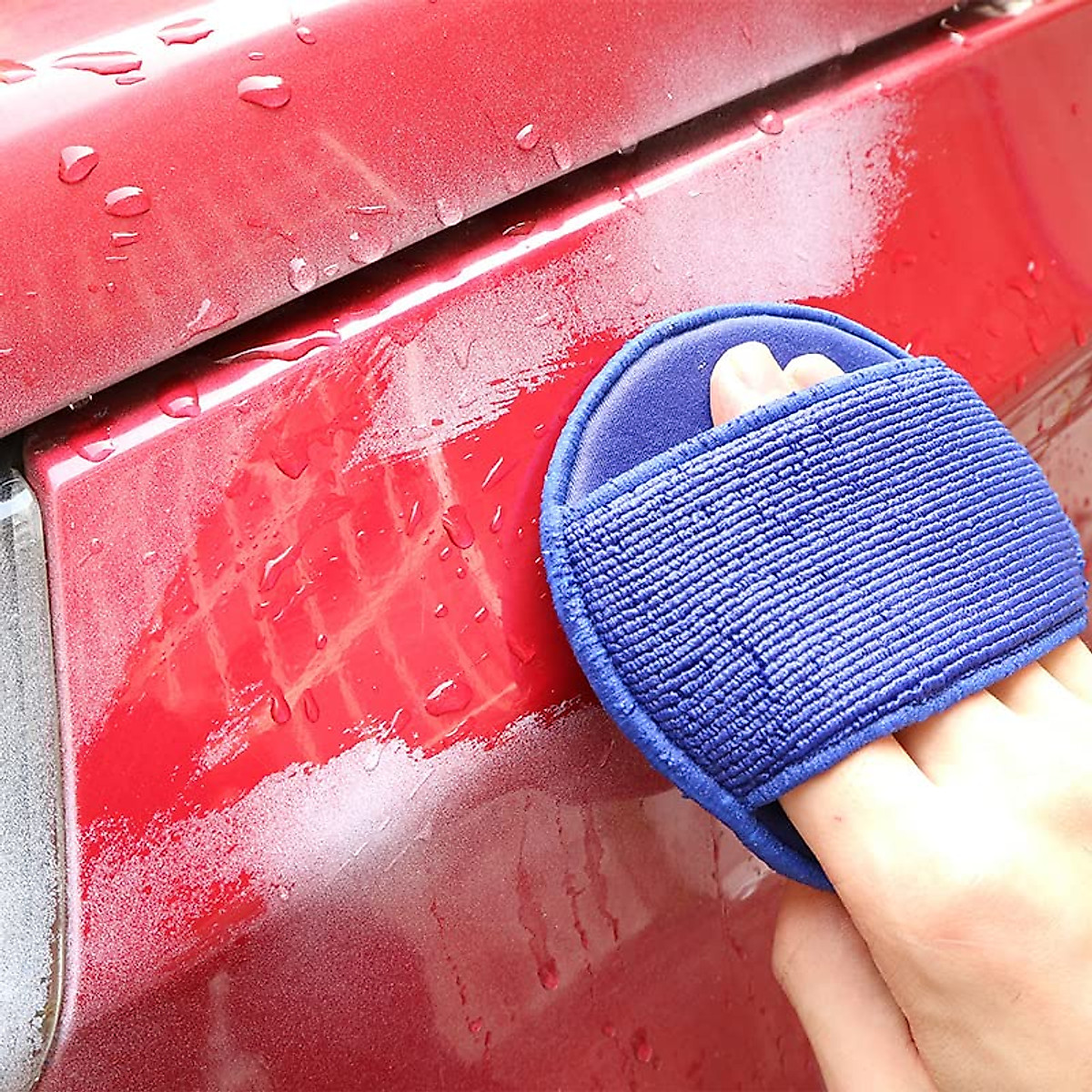 JIANFA Clay Mitt, Clay Bar Mitt for Car Detailing, Medium Grade Auto Magic Wash Mitt, Scratch-Free and Paint Safe, for Cleaning Polishing Detailing Cars Paint, Glass, Wheels (BLUE-2PCS-Small)