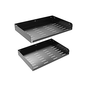 JINGCHENGMEI 2 Pcs of Floating Metal Wall Shelf Steel Heavy Duty Modern Shelf Bracket 12"*8" Deep for Console, Gaming