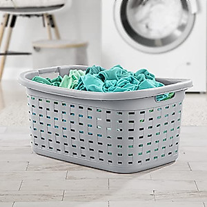 Sterilite 12756A06 Weave Laundry Basket, Cement, 6-Pack