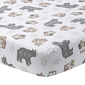 Lambs & Ivy Woodland Forest Animal Nursery 5-Piece Baby Crib Bedding Set - Gray