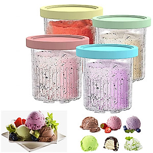 RAYPUR Creami Pints and Lids, for Ninja Kitchen Creami,24 OZ Creami Containers Bpa-Free,Dishwasher Safe Compatible NC500,NC501 Series Ice Cream Maker
