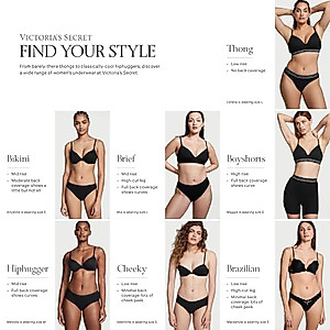 Victoria's Secret Lace Thong Panty Pack, Lay Flat Lace, Underwear for Women, 7 Pack, Playful Solids & Prints (M)