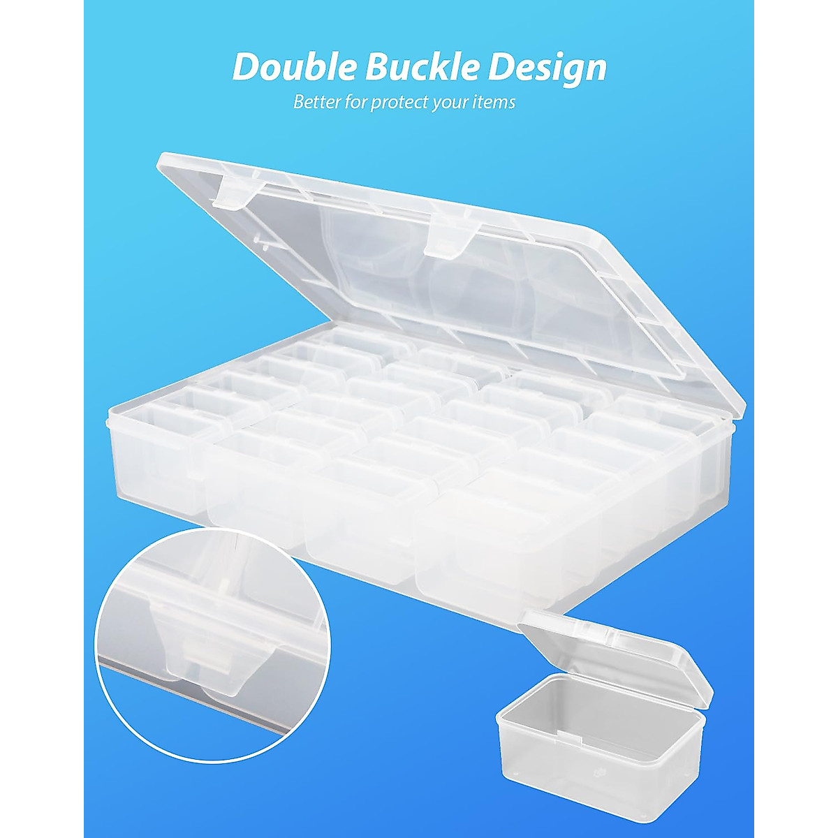 75Pcs Small Bead Organizer Box, Clear Rectangles Bead Storage Containers with Lids, Plastic Craft Storage Box Bead Cases, Mini Small Parts Organizer for Jewelry Nail Screws Seeds and Labels