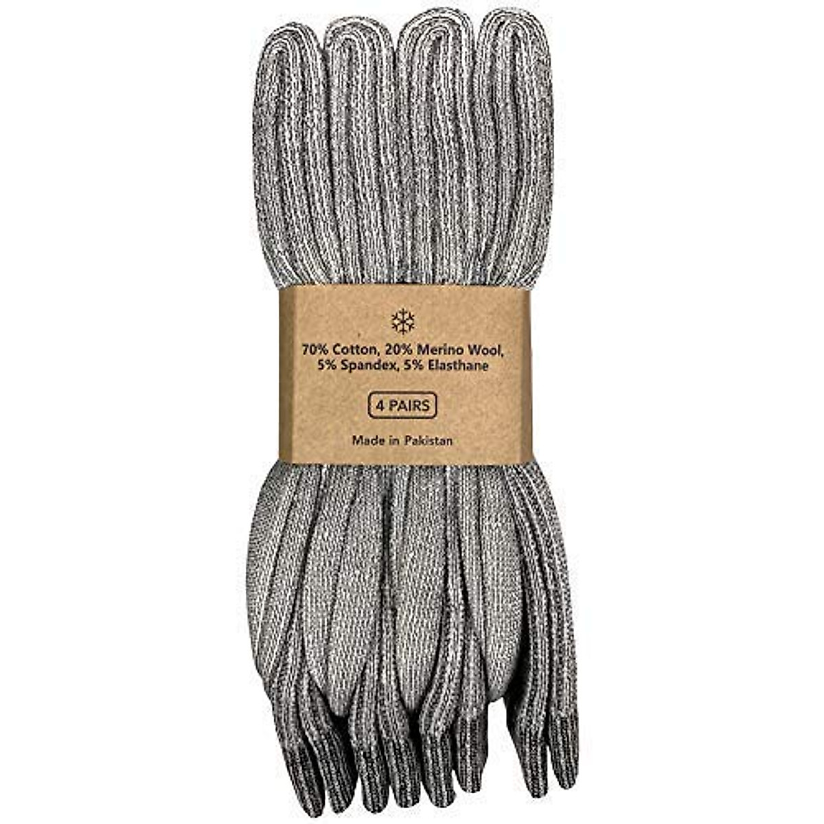 Yacht & Smith Wholesale Bulk Merino Wool Thermal Hiking Boot Socks, Mens Womans Kids (Mens/Assorted, 4) (Mens/Gray)