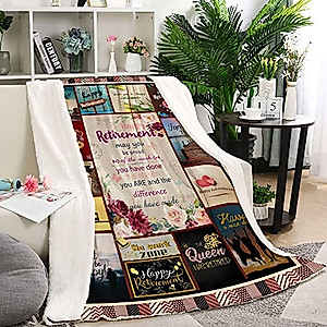 Retirement Gifts for Women Men 2022 Throw Blanket ,Retirement Appreciation Gifts for Boss Coworkers,Retire Party Gifts for Friends,Grandma,Teachers,Nurses Soft Throw Blankets (RETIRED,50"x 60")