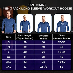 Long Sleeve Workout Shirts for Men 4 Pack Moisture Wicking Dry Fit for Running Sports and Gym Fitness, Size Medium, Black/Red/Royal Marled