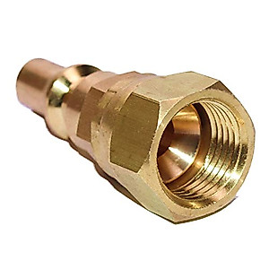 DOZYANT 1/4'' RV Propane Quick Connect Fittings for Connecting Low Pressure Gas Appliance Heater Grill Fire Pit and RV Quick Connect, 1/4" Quick Key Connect Plug x 3/8" Female Flare