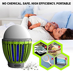 Zapout Camping Lantern Bug Buster Bulb Zapper Tent Light Portable Led and Emergency Lamp with Waterproof Mosquito Repellent Fly Killer USB 2000mAh Rechargeable Battery for Outdoor (Lime Green)