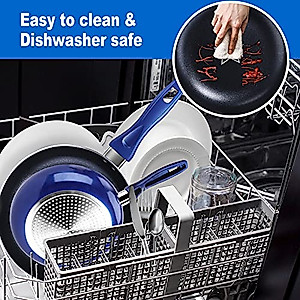 Nolopau Nonstick Frying Pan, Aluminum Non Stick Fry Pans for Cooking Eggs Omelettes and More, 8" and 10.4" Cooking Surface Non Stick Skillet Pan Nonstick Cookware