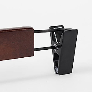 Wooden Pants Hangers Non Slip Grip Clips 360° Swivel Hook Solid Wood (13 inch) TPAG102910