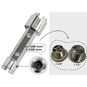 BearHut Tub Drain Remover Wrench Removal Tool Dual Ended Dumbell Wrench Heavy Duty Aluminum