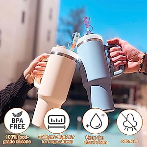 AIERSA 5Pcs Straw Cover Cap for Stanley Cup, Silicone Straw Topper Compatible with Stanley 30&40 Oz Tumbler with Handle,Straw Tip Covers for Stanley Cups Accessories