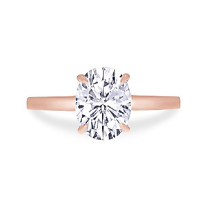 SAVEARTH DIAMONDS 1 1/3 CT Oval Cut Lab Created Moissanite Diamond Solitaire Engagement Ring For Women In 14k Rose Gold Plated 925 Sterling Silver (Clarity : VVS1,1.30 Cttw)-5