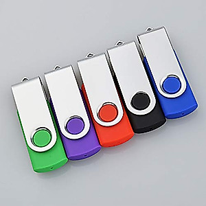 KOOTION 5 Pack 4GB USB Flash Drive 4GB Thumb Drive USB Drive 4GB Jump Drive Memory Stick Pen Drive(5 Colors: Black Blue Green Purple Red)
