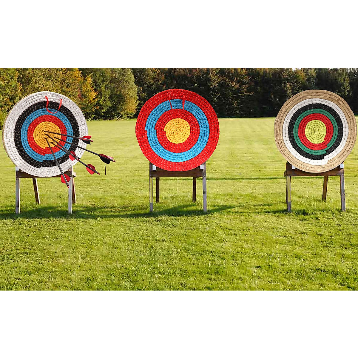 AUVIM Archery Targets Straw Solid Hand-Made Archery Target for Recurve Bow Compound Bow or Longbow 20 Inches Traditional Bow Arrow Target for Kids Youth Adult Archery Hunting Backyard Practice