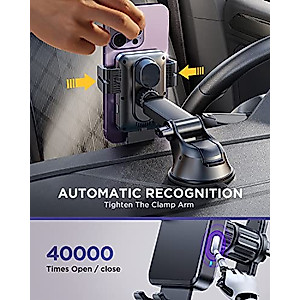 JOYROOM Wireless Car Charger JR-ZS219，15W Qi Fast Charging Phone Mount for Car， No Fear of Bumps and Never Fall Off for iPhone 14 13 12 11, Galaxy S22/S20+