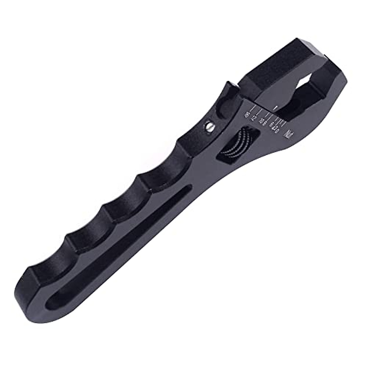 SYKRSS An Fitting Wrench, AN3-16AN Adjustable Wrench Aluminum Lightweight Spanner Tools for An Hose Fitting Adapter End , Black