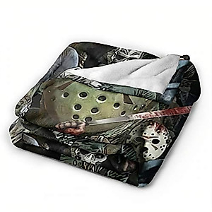 Blanket Anti Pilling Throw Fleece Flannel Jason-Voorhees Lightweight Super Soft Cozy Bedspread Living Room Women Adults and Kids Gifts All Seasons for Bed Sofa 60"x50"
