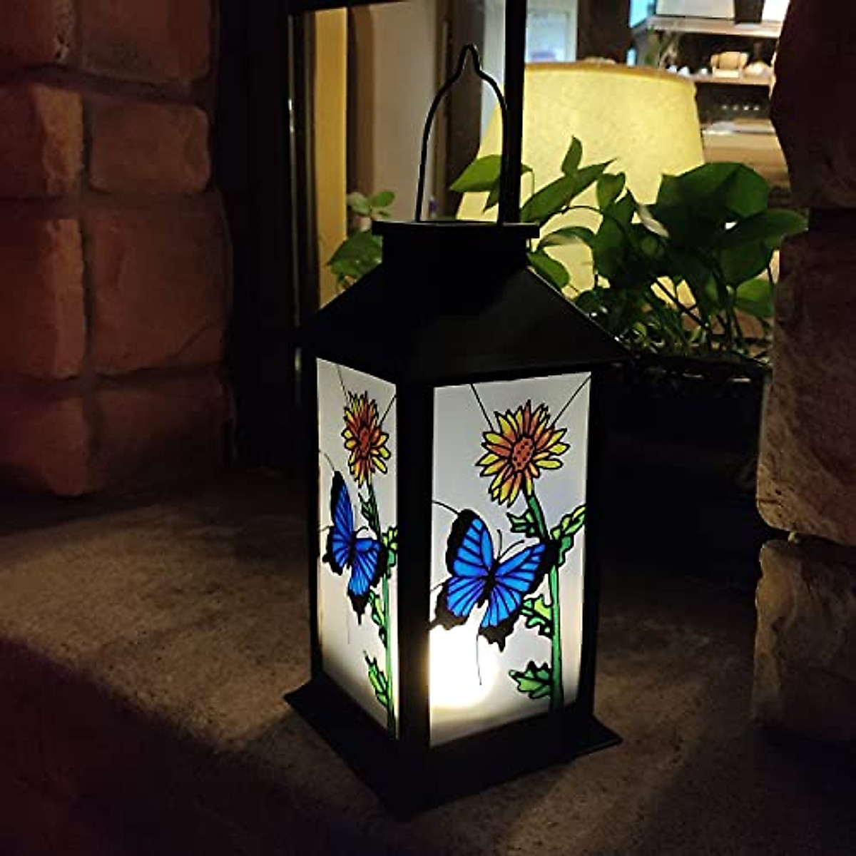 Solar Lanterns Outdoor Hanging Solar Lights Decorative for Garden Patio Porch and Tabletop Decorations. (Butterfly)