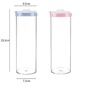 COZLA Kitchen Storage Box Creative Storage Tank Sealed Storage Noodles Kitchen Noodles Storage Box Round Pasta Storage Bucket Pink