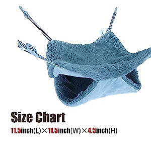 neolun Rat Ferret Cage Hammock Bedding Small Pet Cage Accessories Toy Double-Layer Hammock Bedding for Hamster Guinea Pig Rat Ferret Chinchilla Playing Sleeping(Grey)