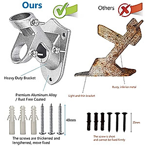 Flag Holder, Flag Bracket, Heavy Duty House Flag Pole Holder Bracket, Aluminum Mount - Stainless Steel Hardware - Strong and Rust Proof - 1" Inner Diameter (Silver-1Pack)