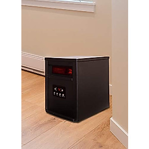 LifeSmart LifePro 1500W Portable Electric Infrared Quartz Indoor Space Heater with 6 Adjustable Heating Elements and Remote Control, Black