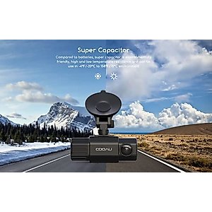 Dual Dash Cam with Built-in GPS, COOAU 1080P Front and Inside WiFi Dash Camera for Cars, Sony Sensor, Supercapacitor, 4 IR Night Vision, G-Sensor, Loop-Recording & Parking Mode (D20)