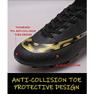 Niber Soccer Cleats Big Boys Size Ankle Boots Women Turf Outdoor Soccer Shoes for Men Size FG Football Boots, 76-1white, 9 Big Kid