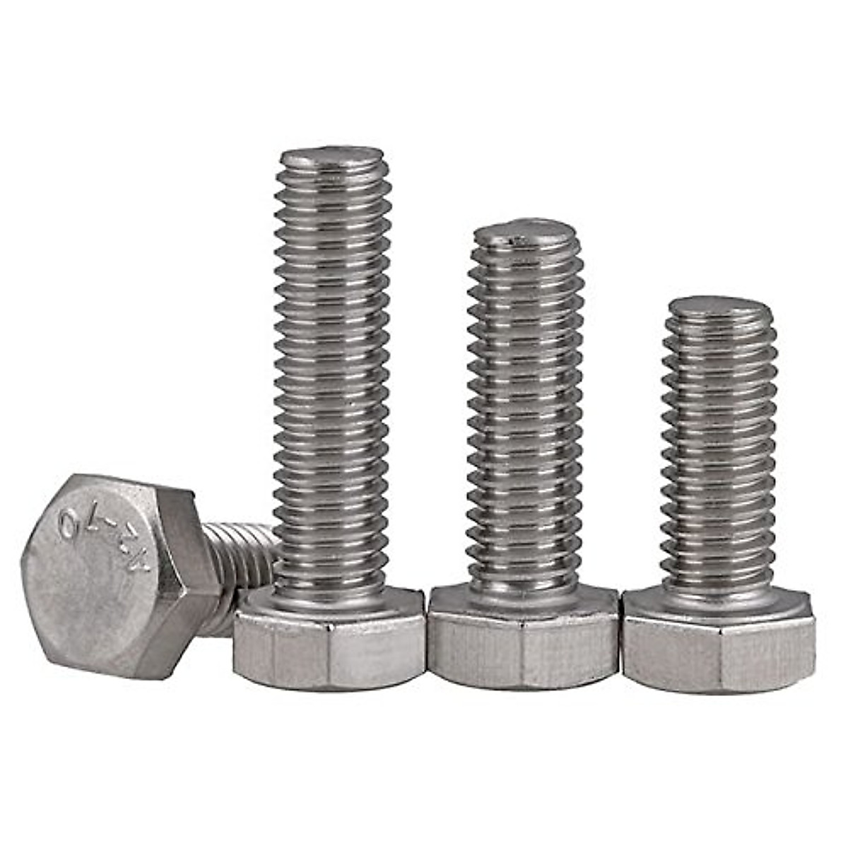M6-1.0 x 20mm Hex Head Cap Screws, Stainless Steel A2, Plain Finish (Quantity: 100 pcs) - Coarse Thread Metric, Fully Threaded, Length: 20mm Metric, Thread Size: M6 Metric