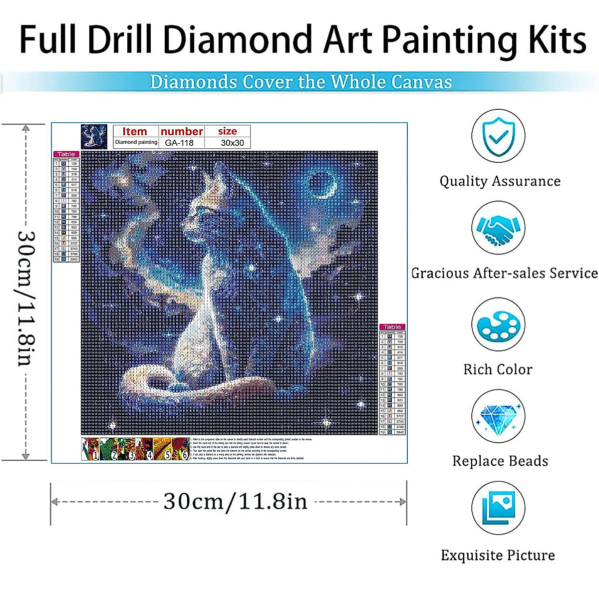 GemZono DIY Diamond Art Kits with Round Diamond,5D Cat Diamond Painting Kits Diamond Art Black Cat Diamond Painting Kits for Adults Diamond Dots Cat Crafts for Family Home Wall Decor Gifts 12x12inch