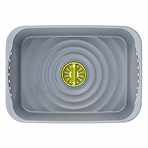 Glad Kitchen Sink Wash Basin for Dishes | Large Plastic Tub with Drain Plug | Multipurpose Dishpan for Cleaning Tableware | Sinkware Accessories, Grey