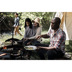 Barebones 10 Inch Cast Iron Skillet - Black Flat Enameled Cast Iron Skillet with Lid, Frying Pan