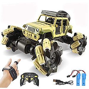 LOOZIX 1:16 Alloy Gesture Sensing Remote Control Car, Hand Controlled RC Car 360° Rotating 4WD 2.4Ghz RC Monster Trucks Stunt Vehicle Rechargeable Batteries for Kids