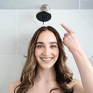 SparkPod High Pressure 3-Function Rain Shower Head - Luxury Modern Look - 3.75" Wide Angle Rainfall Showerhead - No Hassle Tool-less 1-Min Installation (Luxury Polished Chrome)