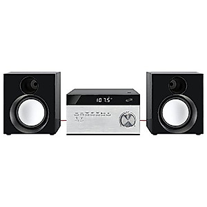 iLive Wireless Home Stereo System, with CD Player and AM/FM Radio, Includes Remote Control (iHB227B),Black/Silver