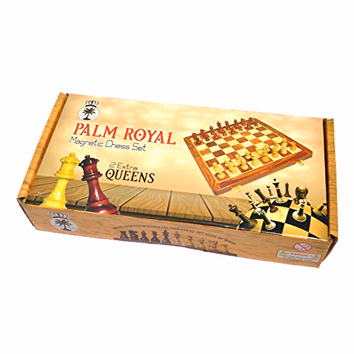 PALM ROYAL HANDICRAFTS Rosewood Magnetic Wooden Chess Set-2 Extra Queens-Folding Board, Handmade Portable Travel Chess Board Game Sets - Chess Set for Kids and Adults(10x10 Inches)
