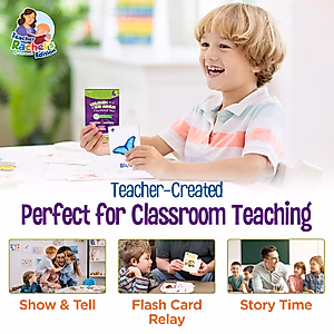Teacher Rachel's Educational Flash Cards for Toddlers - Set Of 5 184 Cards Pre K-K Mega Flashcards Set with First Words, Alphabet, Colors, Shapes, Numbers, Manners, Greetings, Feelings, and Weather